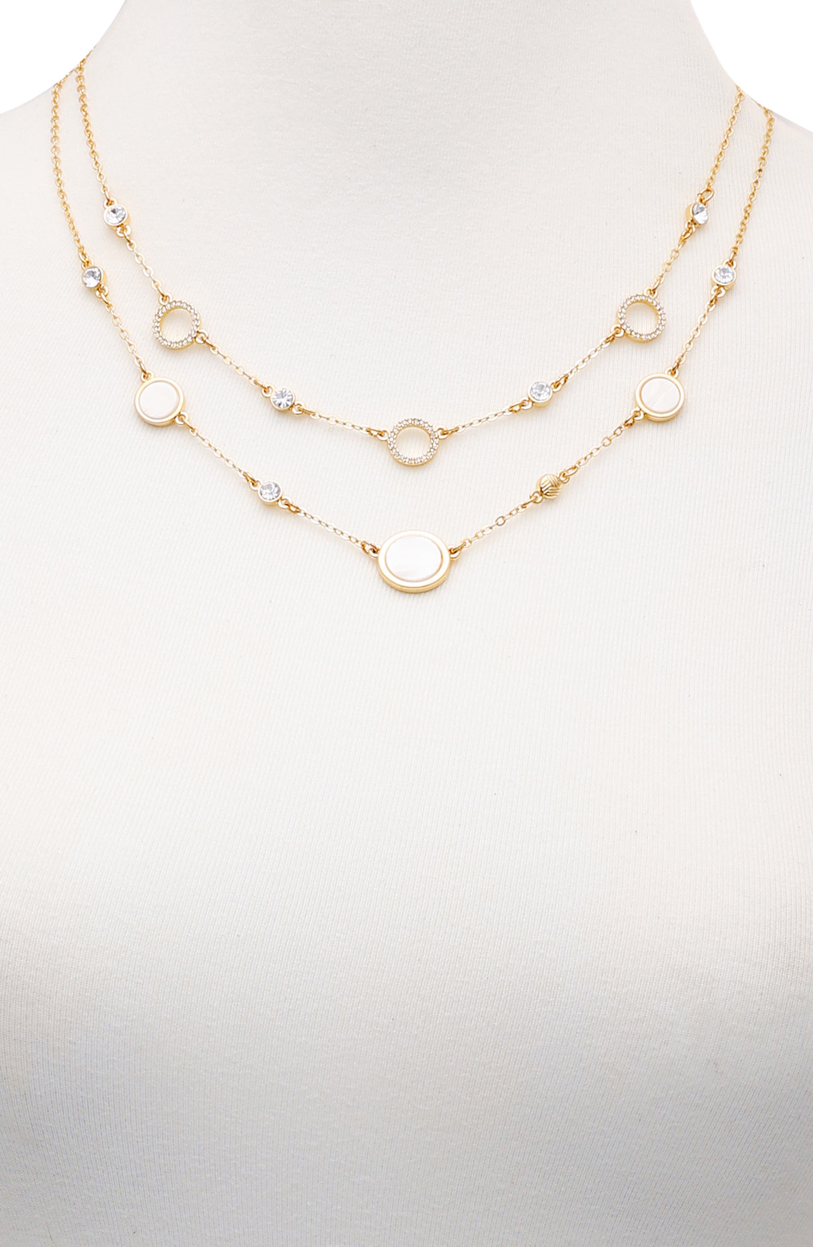 T Tahari Crystal Layered Chain Necklace | Nordstromrack
