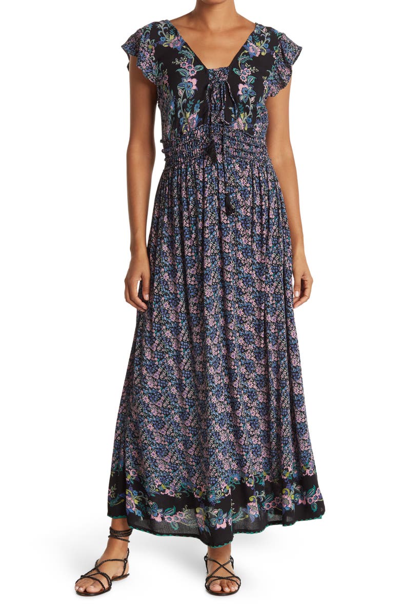 Angie V-Neck Kimono Sleeve Tiered Maxi Dress | Nordstromrack