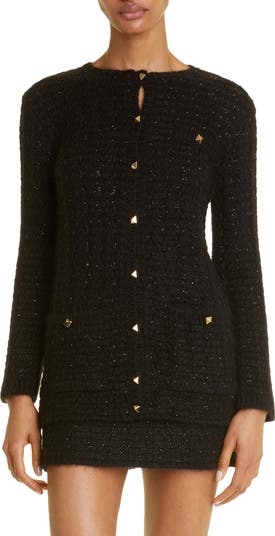 Valentino Garavani Sequin Pyramid Stud Cardigan | Nordstrom