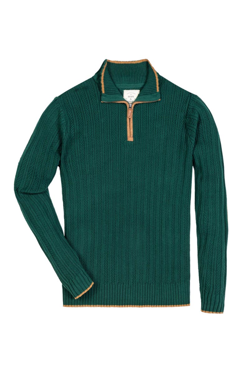 Hope & Henry Men's Organic Half Zip Sweater with Suede Trim | Nordstrom