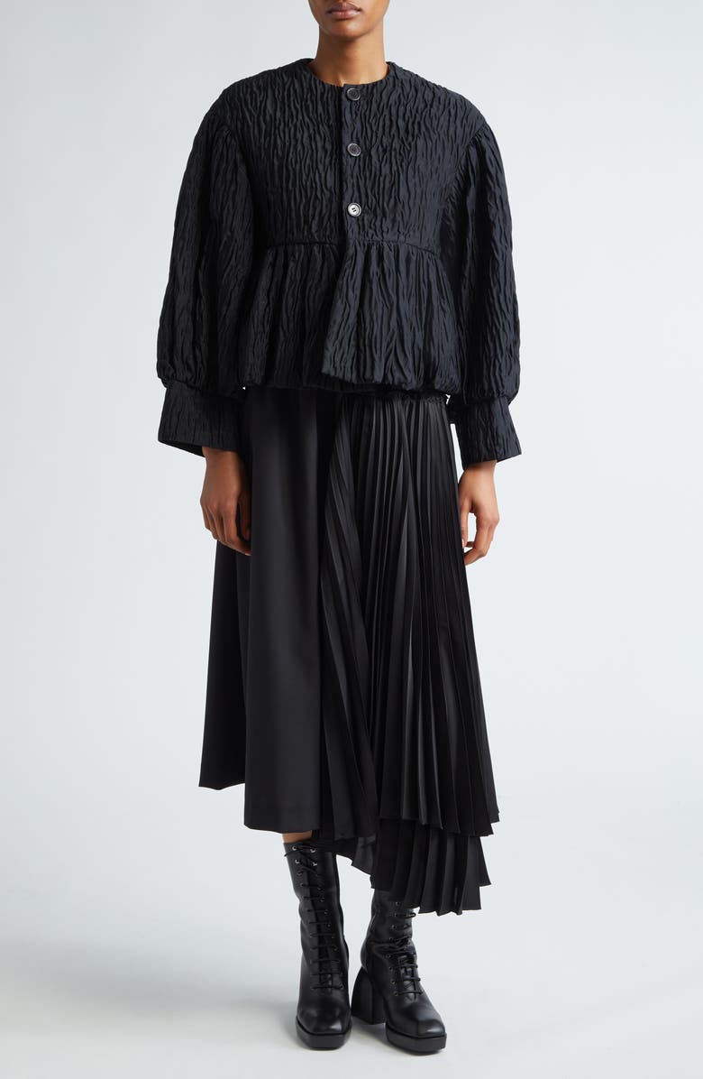 Noir Kei Ninomiya Floating Jacquard Peplum Top | Nordstrom