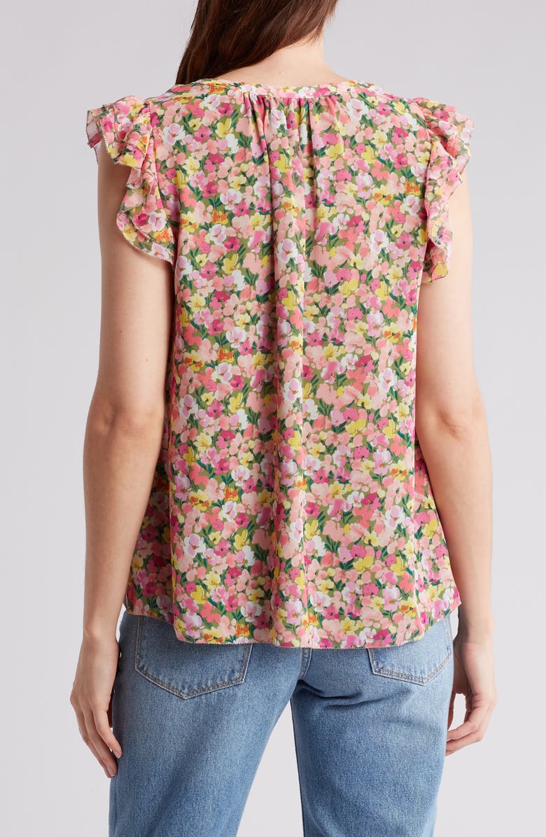 INDUSTRY REPUBLIC CLOTHING Ruffle Split Neck Top | Nordstromrack