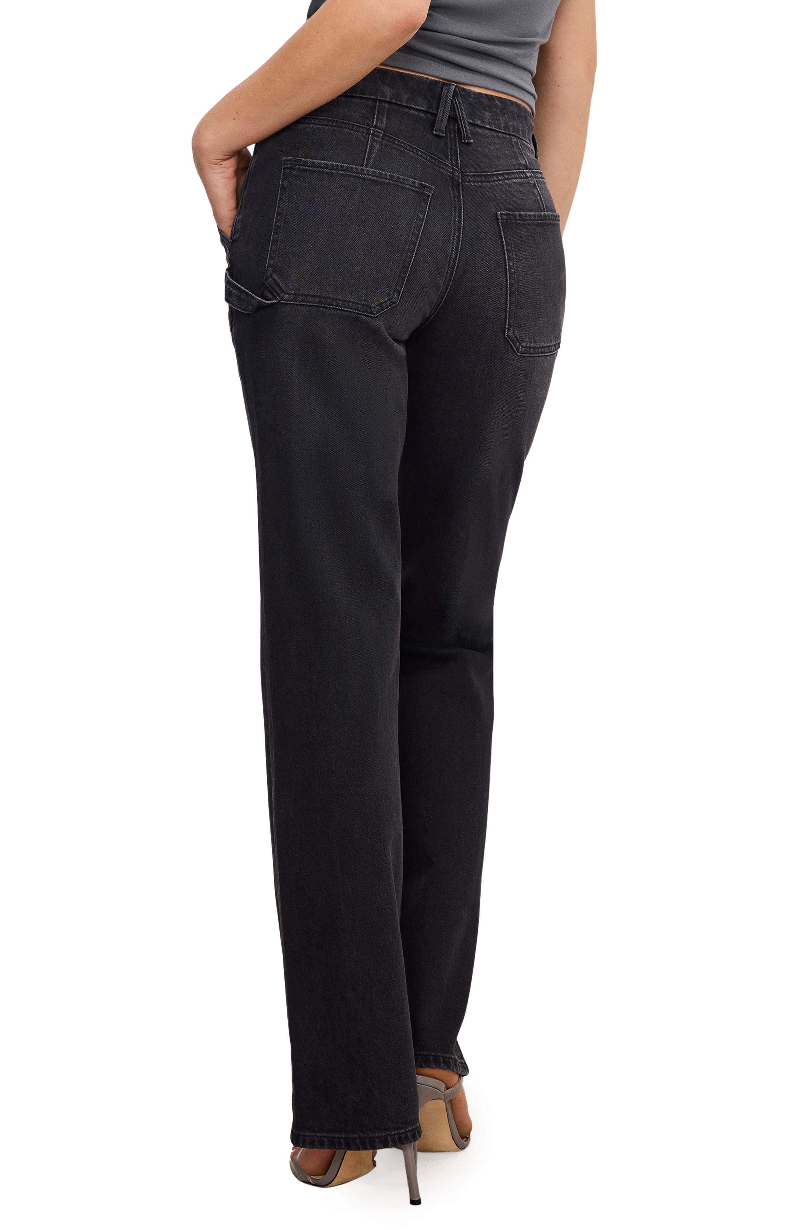 Good American Good Icon High Waist Straight Leg Carpenter Jeans ...