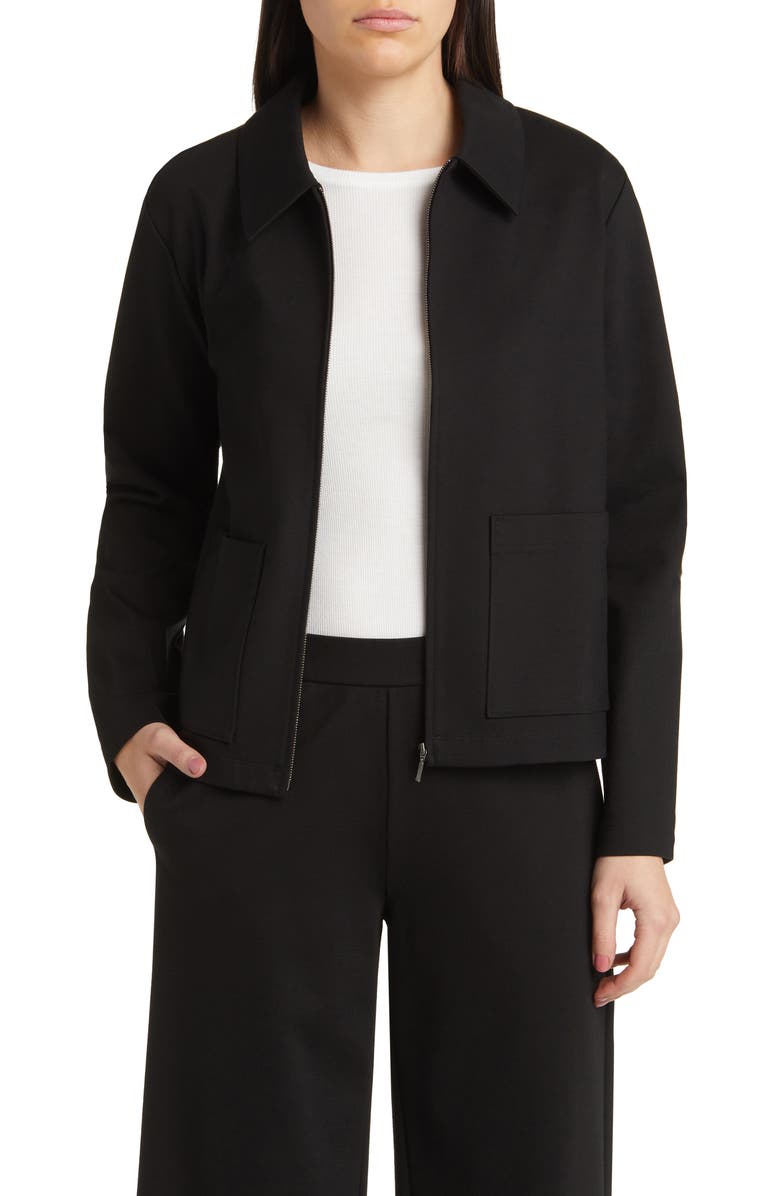 Eileen Fisher Classic Point Collar Zip-Up Ponte Jacket | Nordstromrack