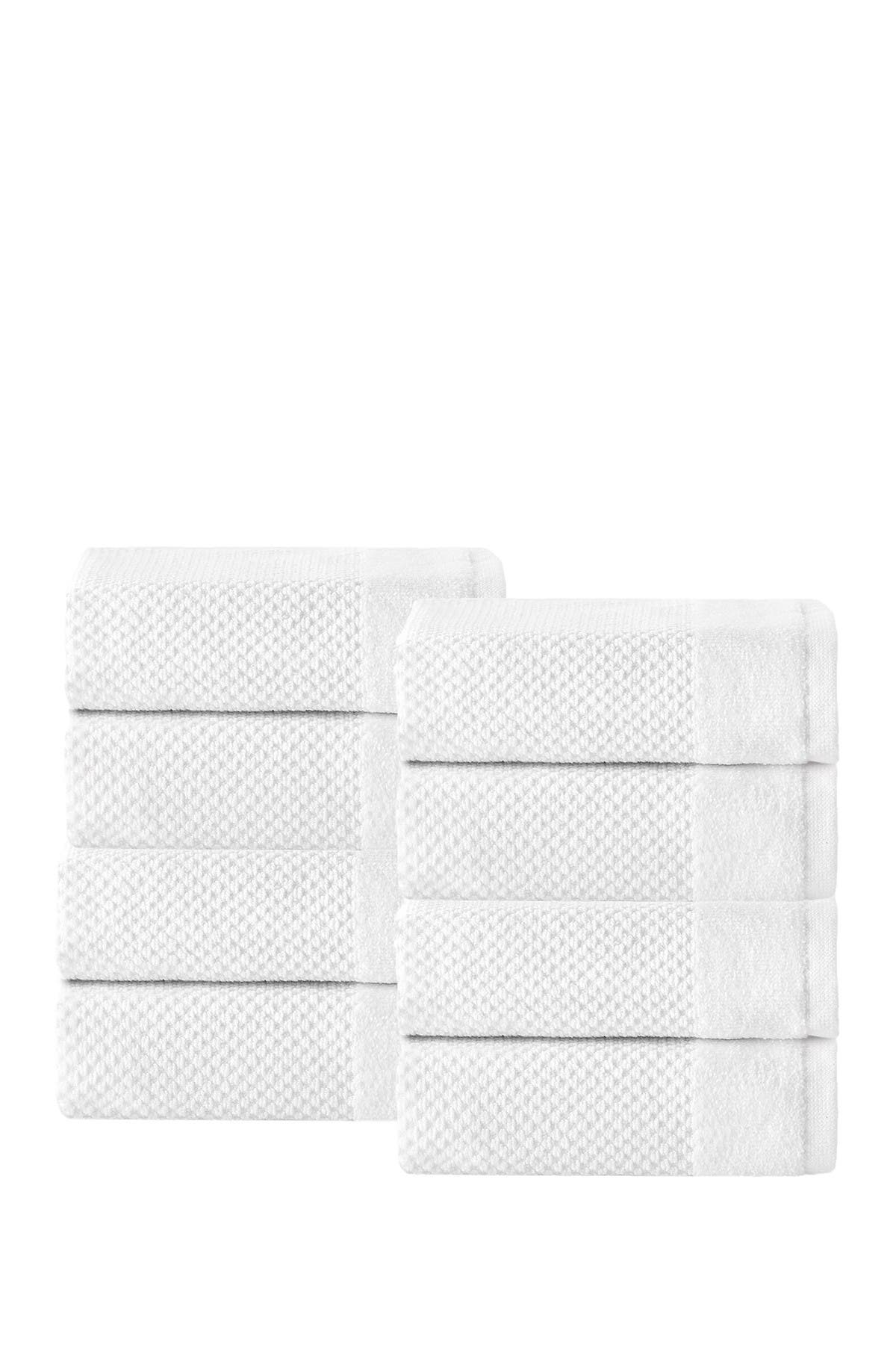 ENCHANTE HOME Incanto Turkish Cotton Wash Towel - White - Set of 8 ...