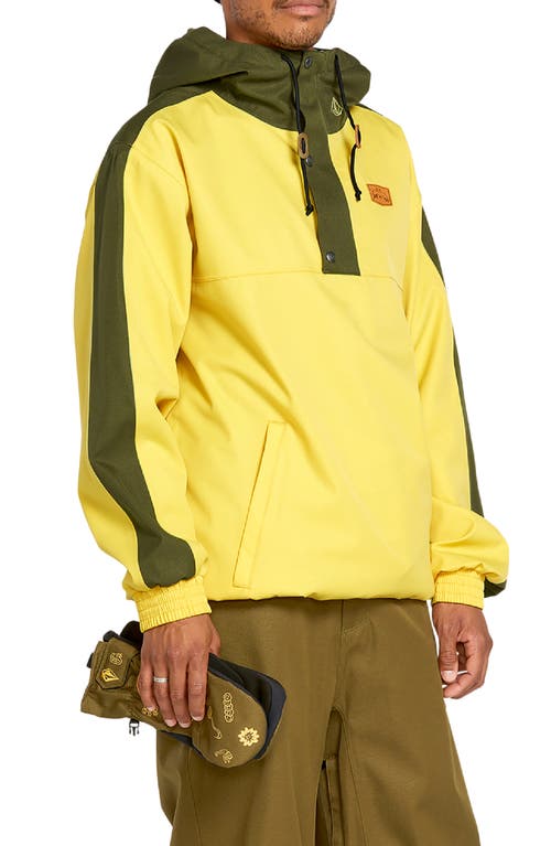 Volcom Longo 20k Water Repellent Snowboarding Pullover In Dark Yellow ...