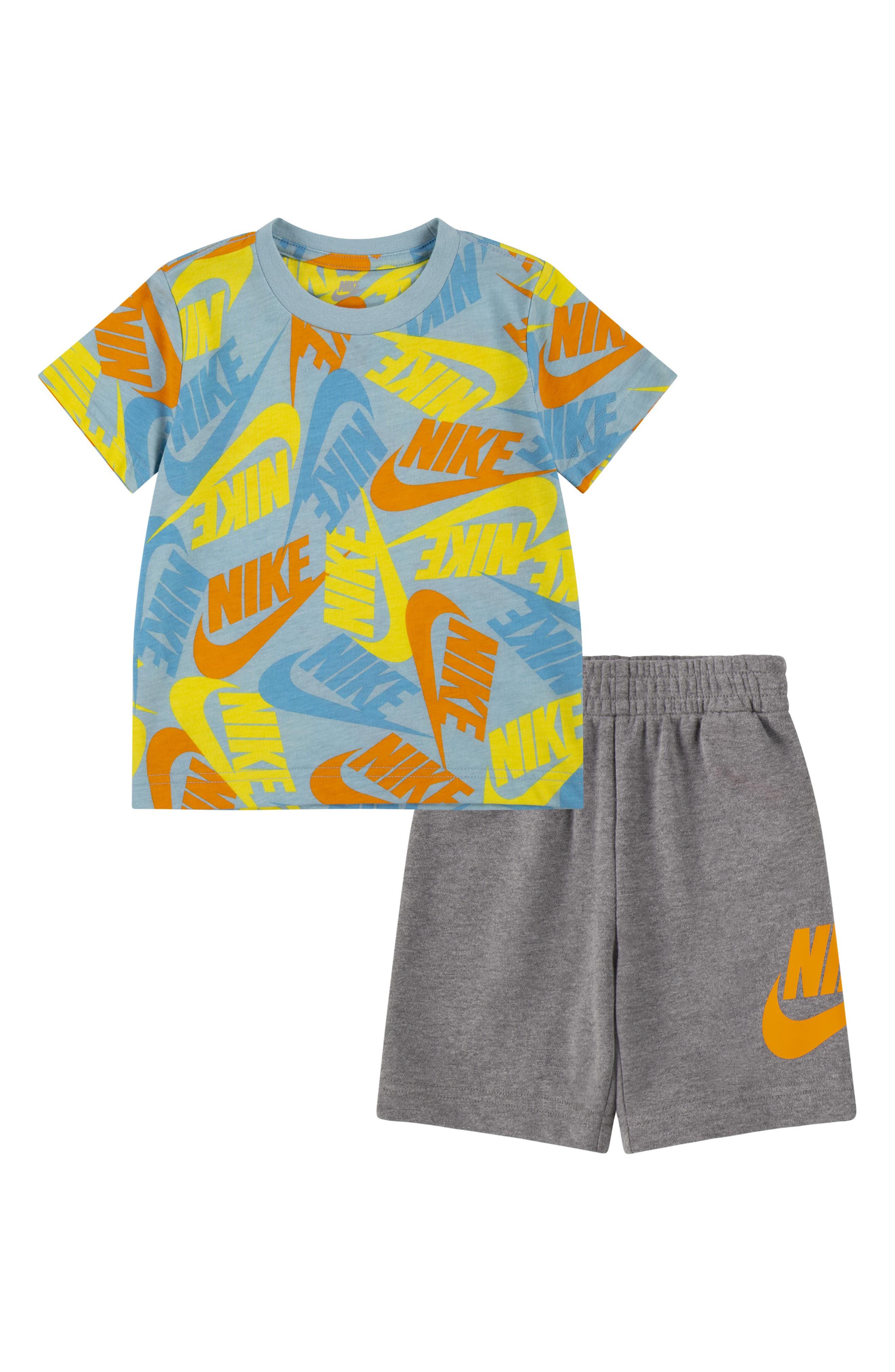 Nike Sportswear Kids' Toss Swoosh Logos Graphic Tee & Shorts Set ...