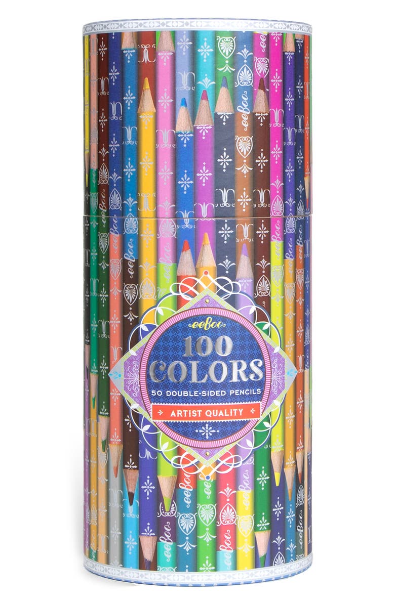 eeBoo 100 Color 50-Pack Double-Sided Color Pencils | Nordstrom