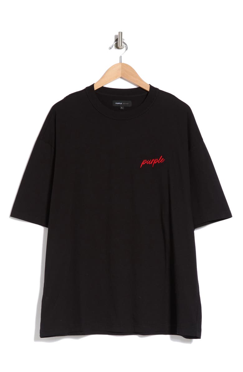 PURPLE BRAND Oversized Embroidered Logo Print T-Shirt | Nordstromrack