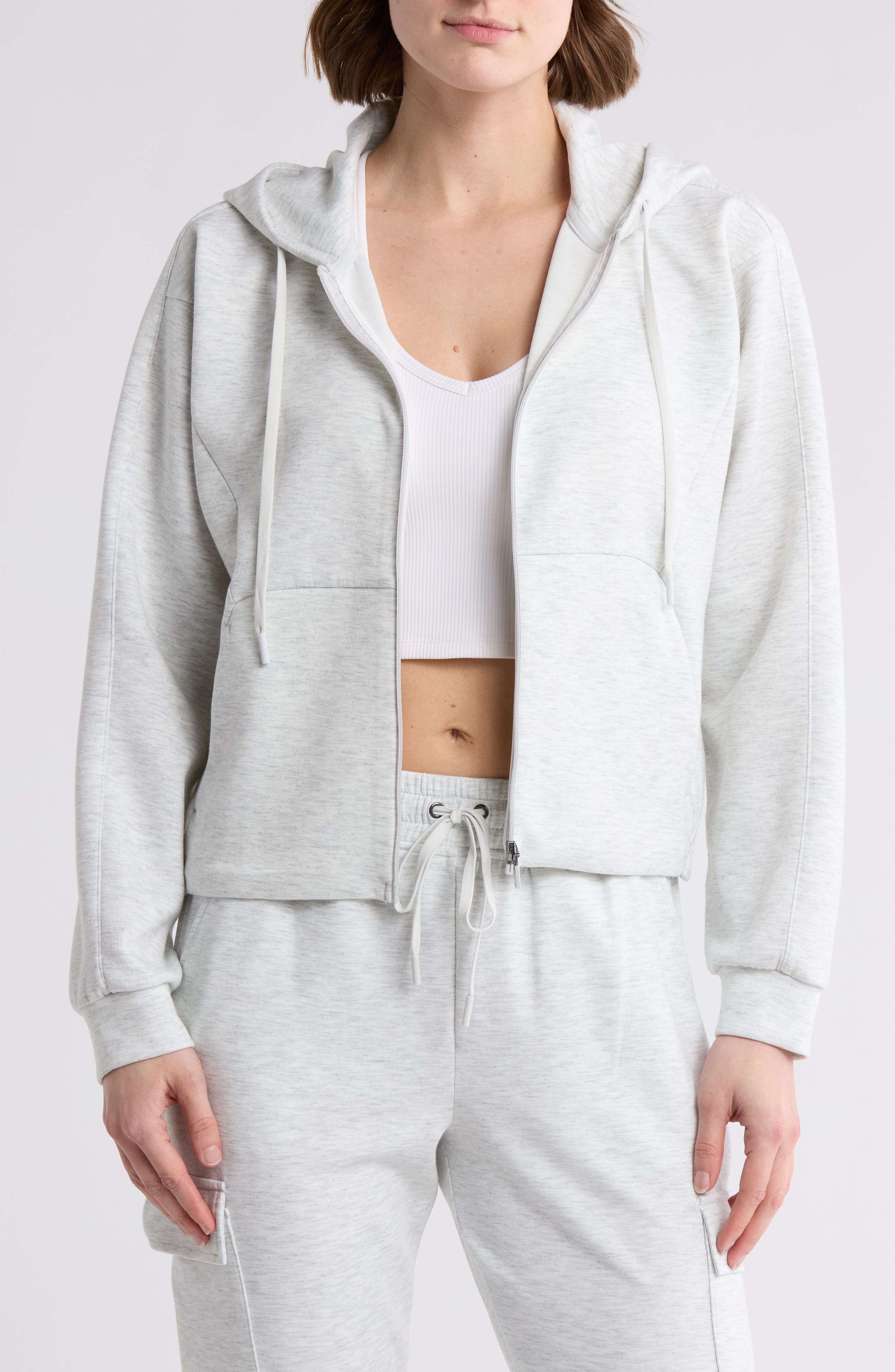 90 DEGREE BY REFLEX Raleigh Scuba Knit Full Zip Hoodie | Nordstromrack