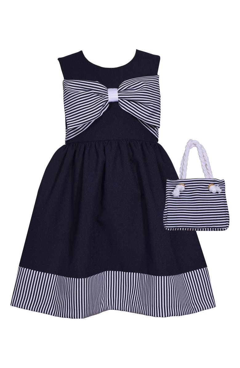 Iris & Ivy Kids' Bow Nautical Stripe Dress & Bag Set | Nordstromrack