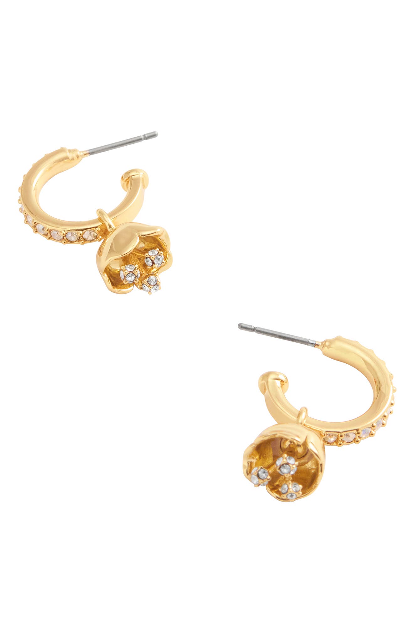 COACH Floral Huggie Earrings | Nordstrom