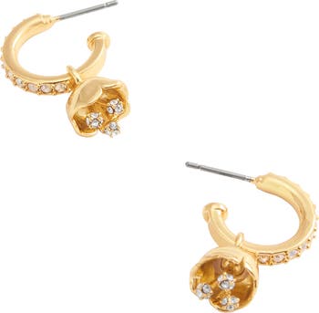 COACH Floral Huggie Earrings | Nordstrom