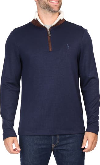 TailorByrd Faux Shearling Trimmed Quarter Zip Pullover | Nordstromrack