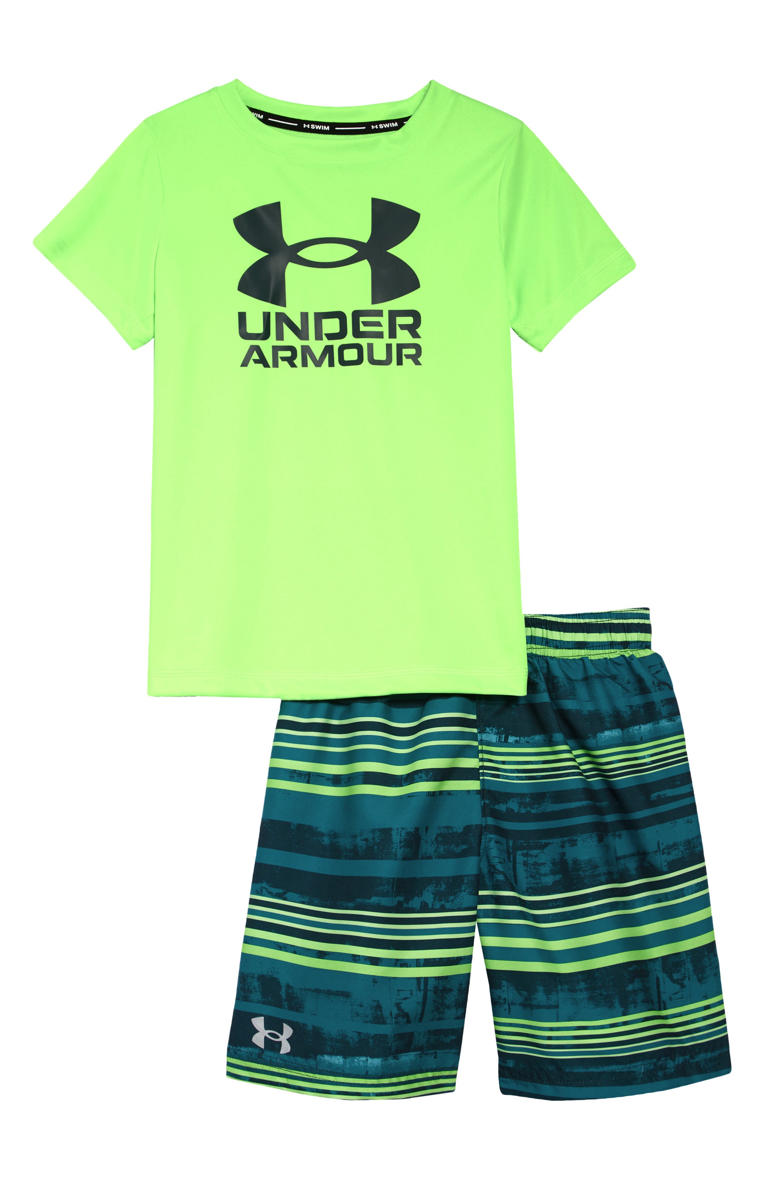 Under Armour Kids' Gradient Stripe Two-Piece Rashguard Swimsuit | Nordstrom