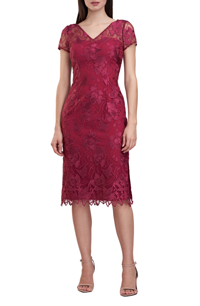 JS Collections Lily Floral Embroidery Cocktail Dress | Nordstromrack