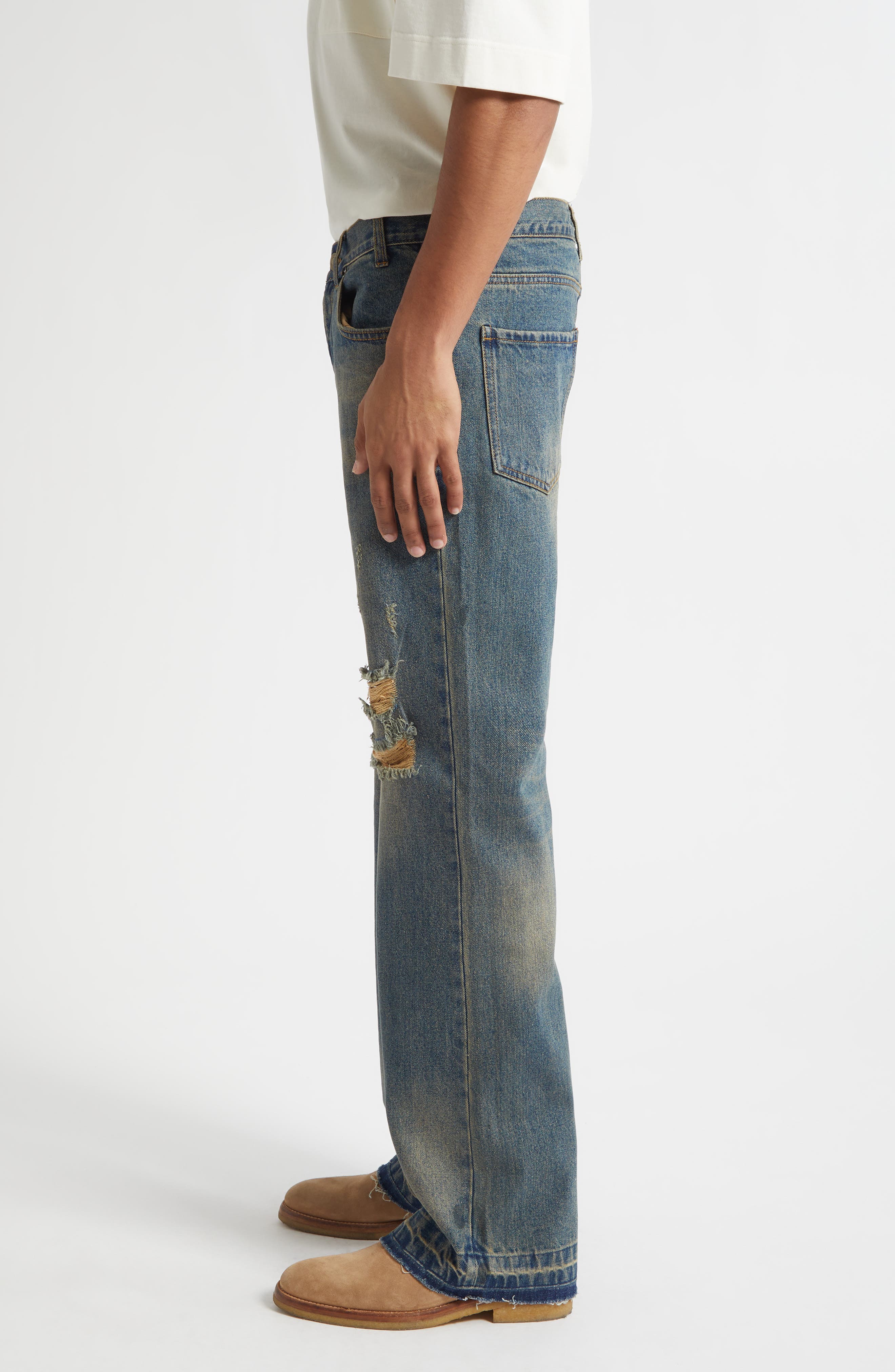 MIDNIGHT RODEO Texoma Distressed Release Hem Bootcut Jeans | Nordstrom