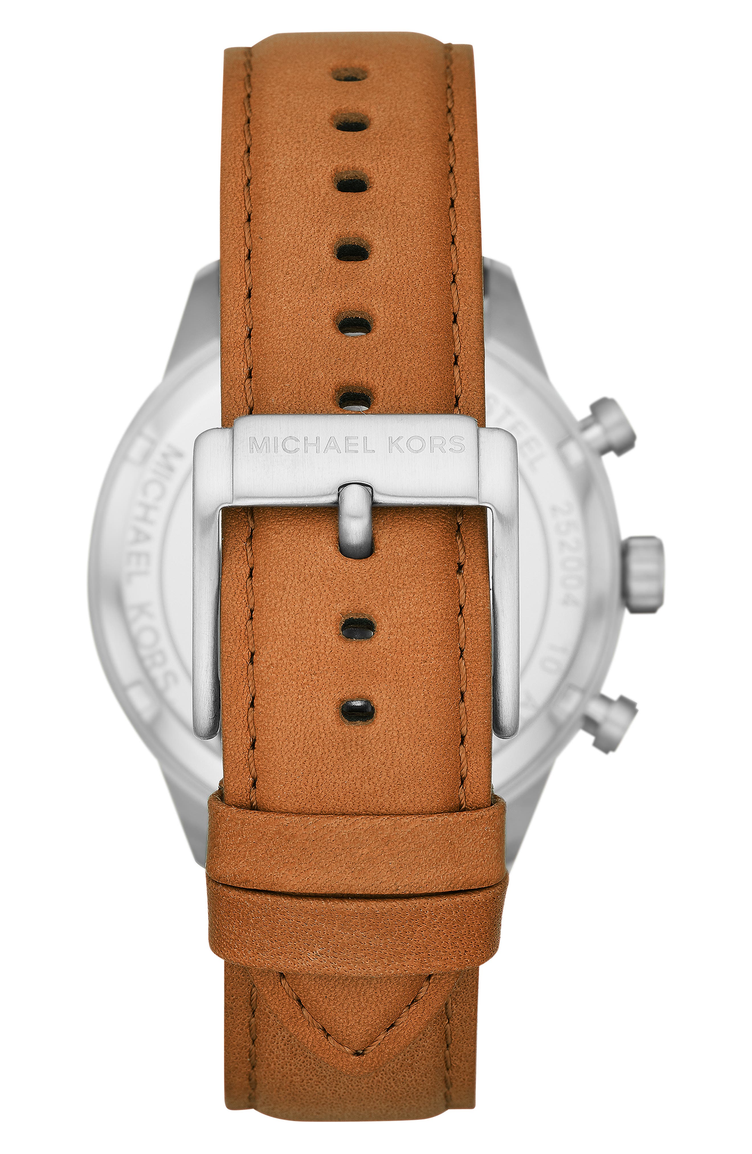 Michael Kors Gage Chronograph Leather Strap Watch, 45mm | Nordstromrack