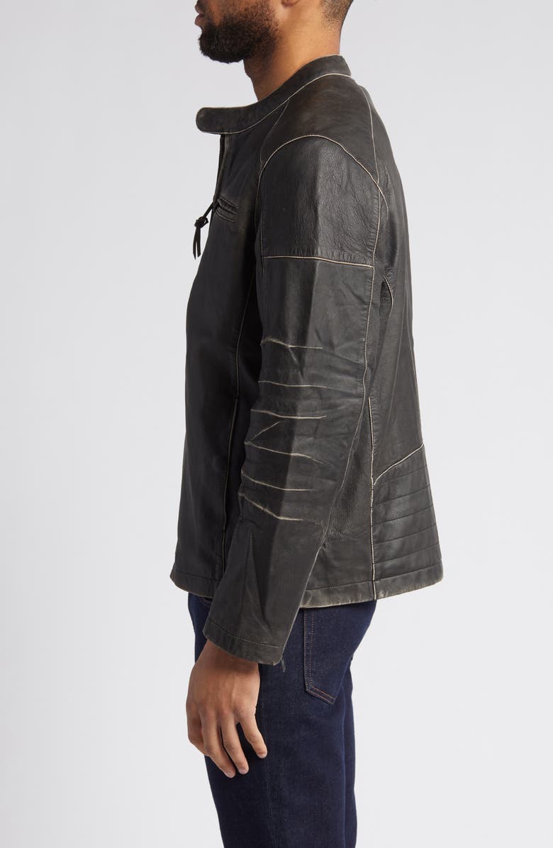 Frye Café Racer Distressed Water Repellent Leather Jacket | Nordstrom