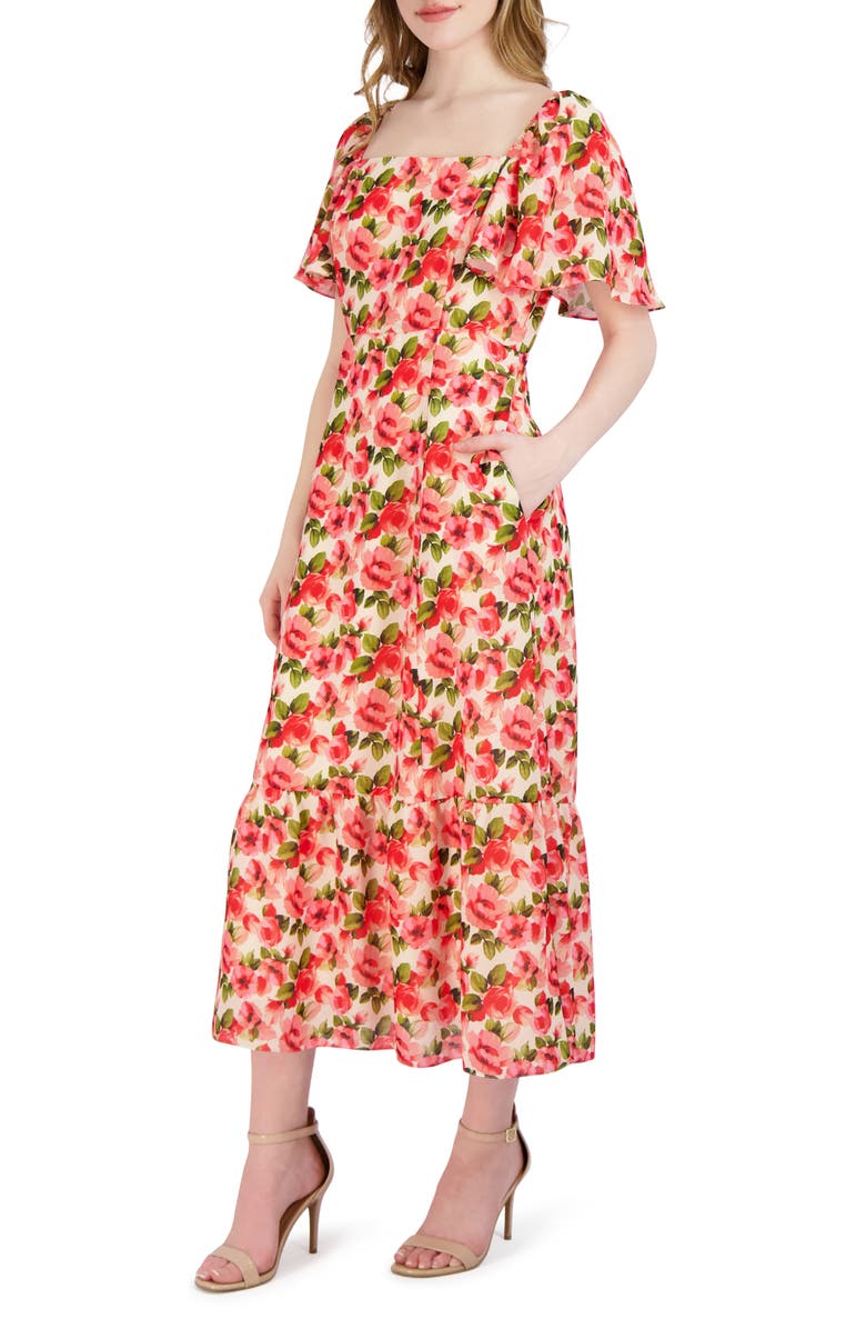Julia Jordan Flutter Sleeve Ruffle Hem Maxi Dress | Nordstromrack