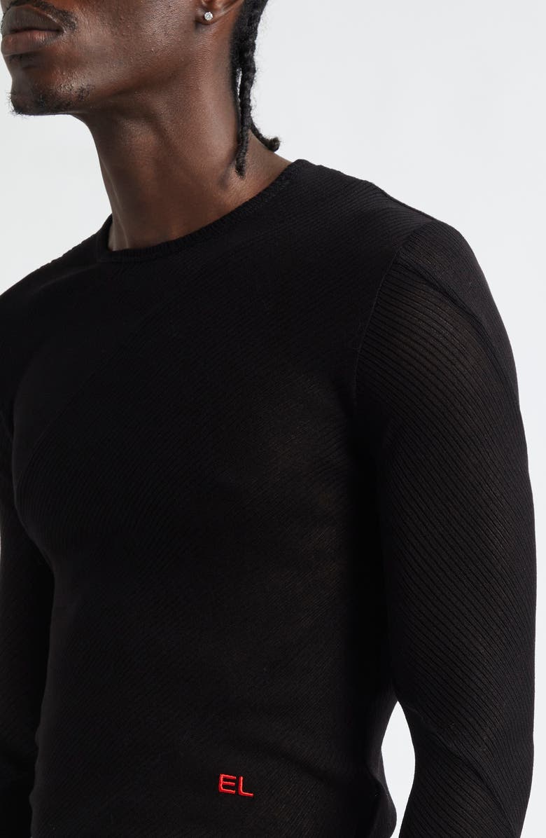 Eckhaus Latta Spiral Seam Long Sleeve Rib T-Shirt | Nordstrom