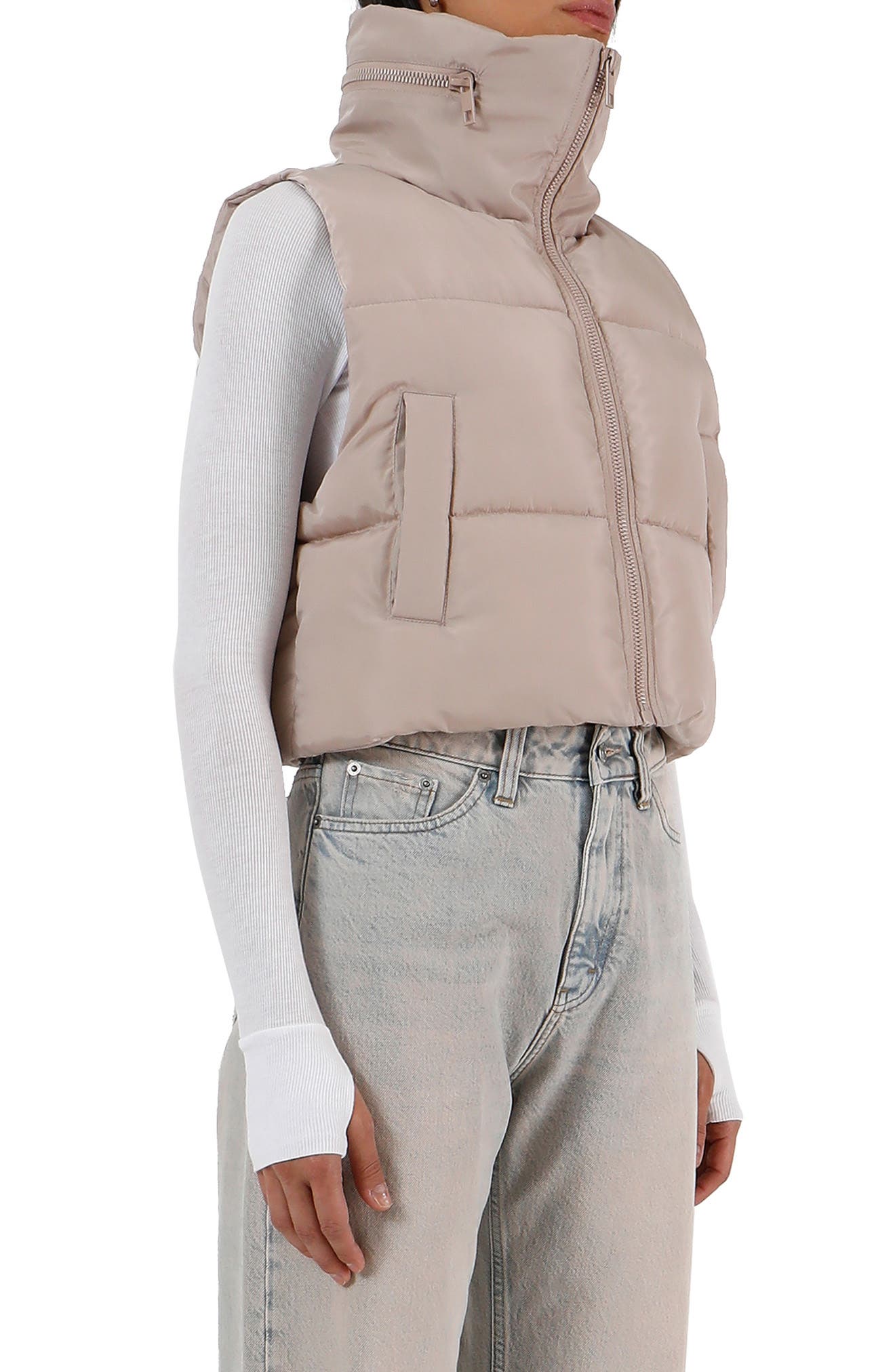 Apparis Shaun Hooded Crop Puffer Vest | Nordstrom