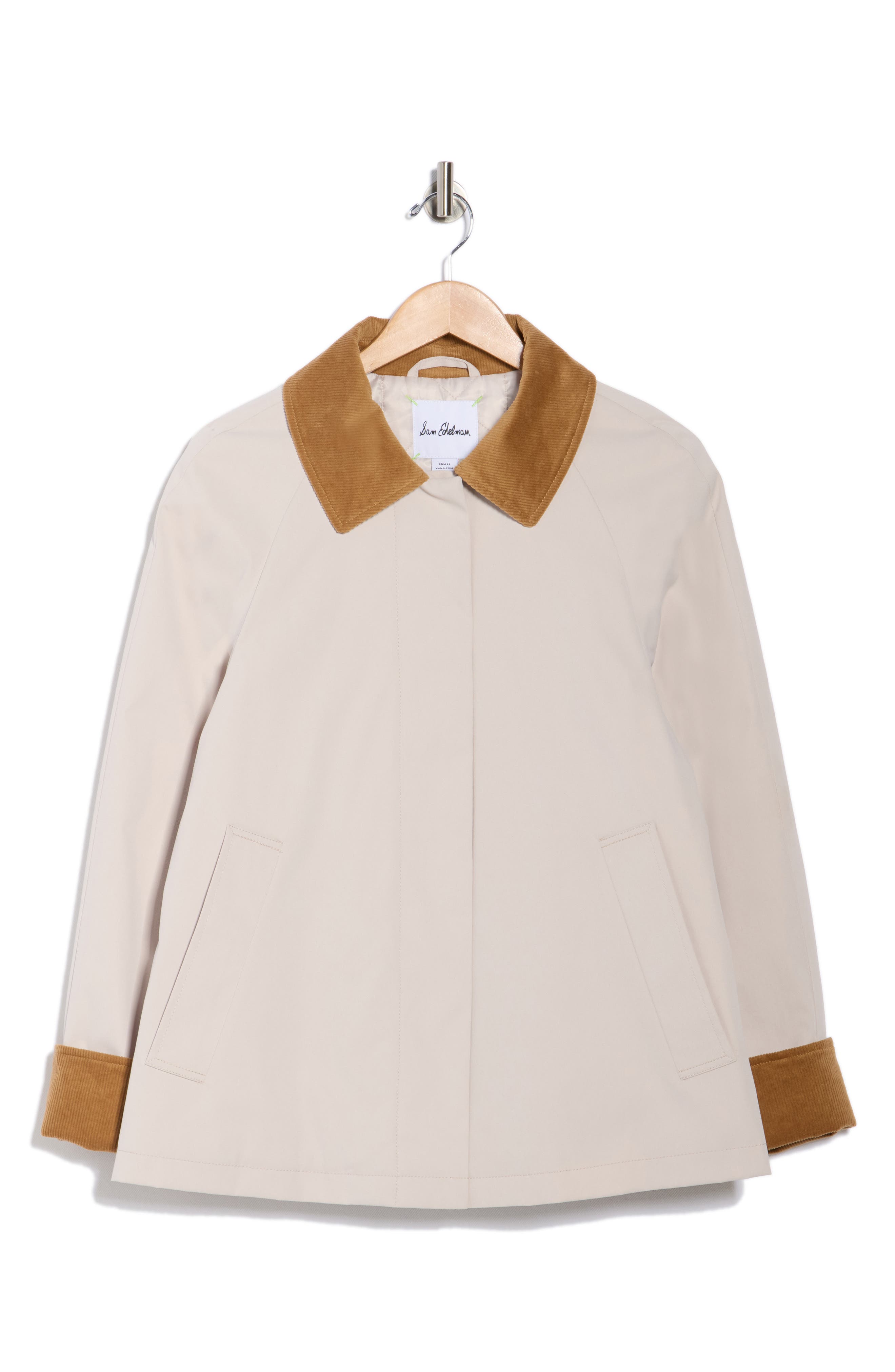 Sam Edelman Corduroy Trim Rain Jacket | Nordstromrack