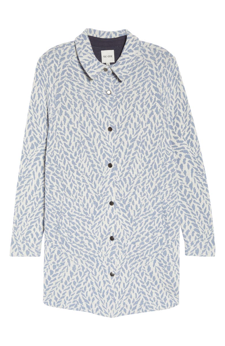 NIC+ZOE Jet Set Leaf Print Cotton Blend Knit Jacket | Nordstromrack