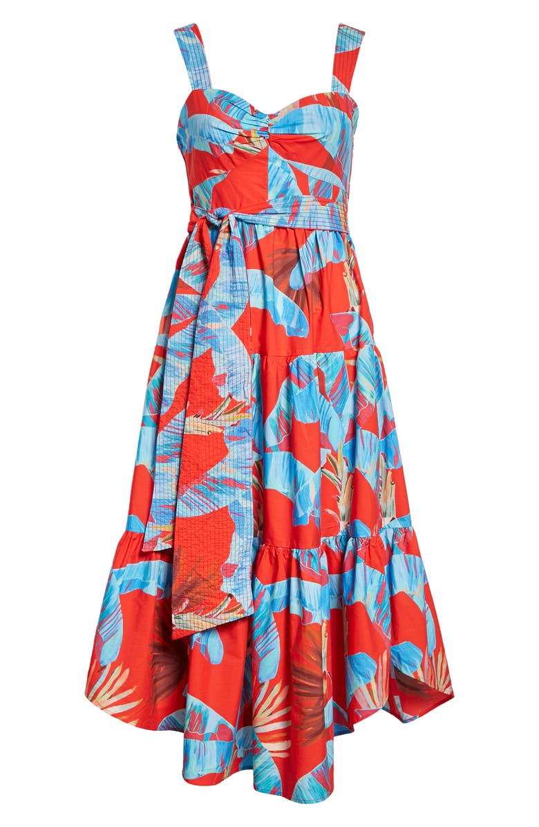 FARM Rio Sweet Jungle Frond Print Tiered Cotton Sundress | Nordstromrack