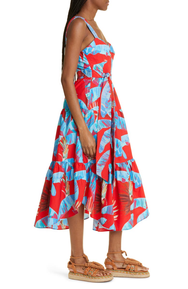 FARM Rio Sweet Jungle Frond Print Tiered Cotton Sundress | Nordstromrack