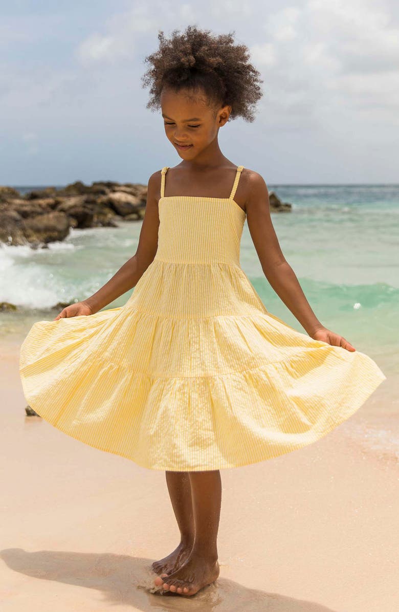 Snapper Rock Kids' Marigold Stripe Cover-Up Dress | Nordstromrack