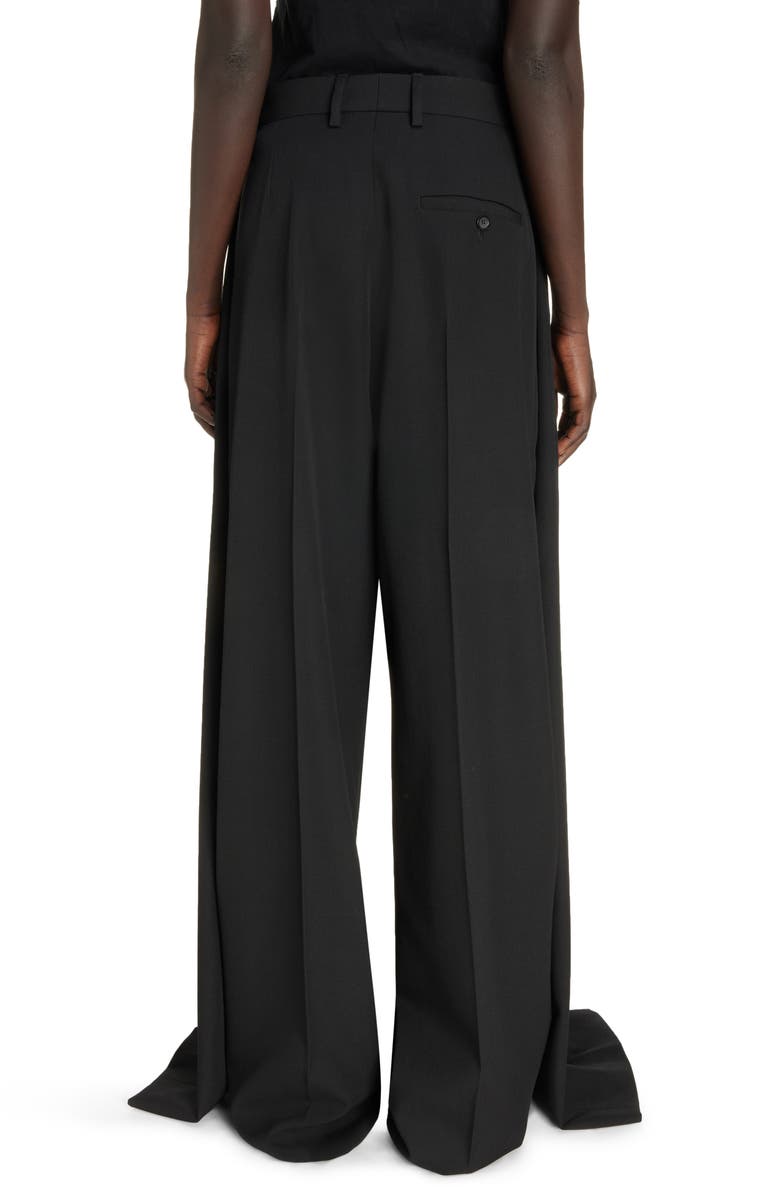 Balenciaga Double Front Wide Leg Wool Trousers | Nordstromrack