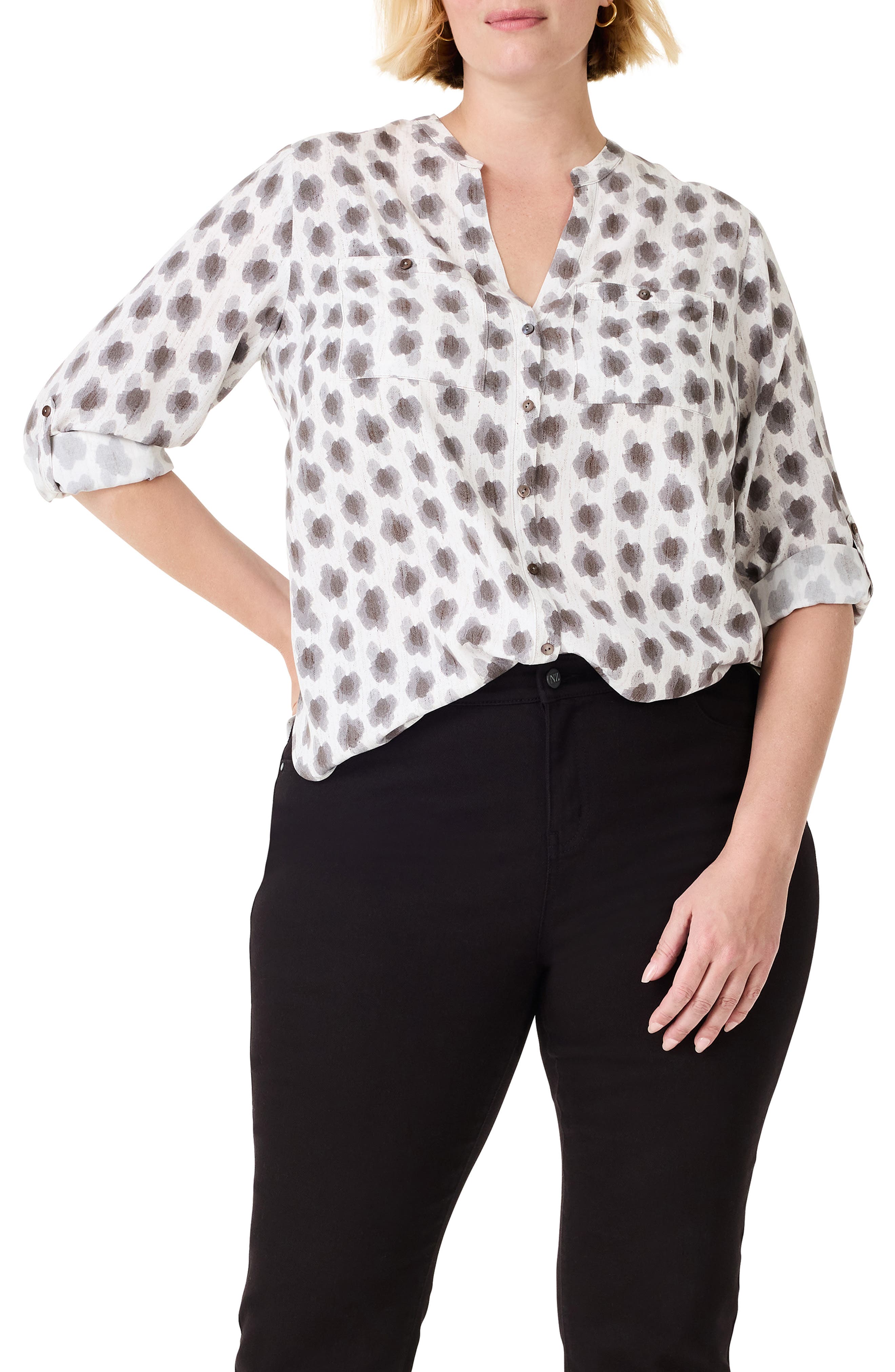 NIC+ZOE Clover Stamp Button-Up Shirt | Nordstromrack