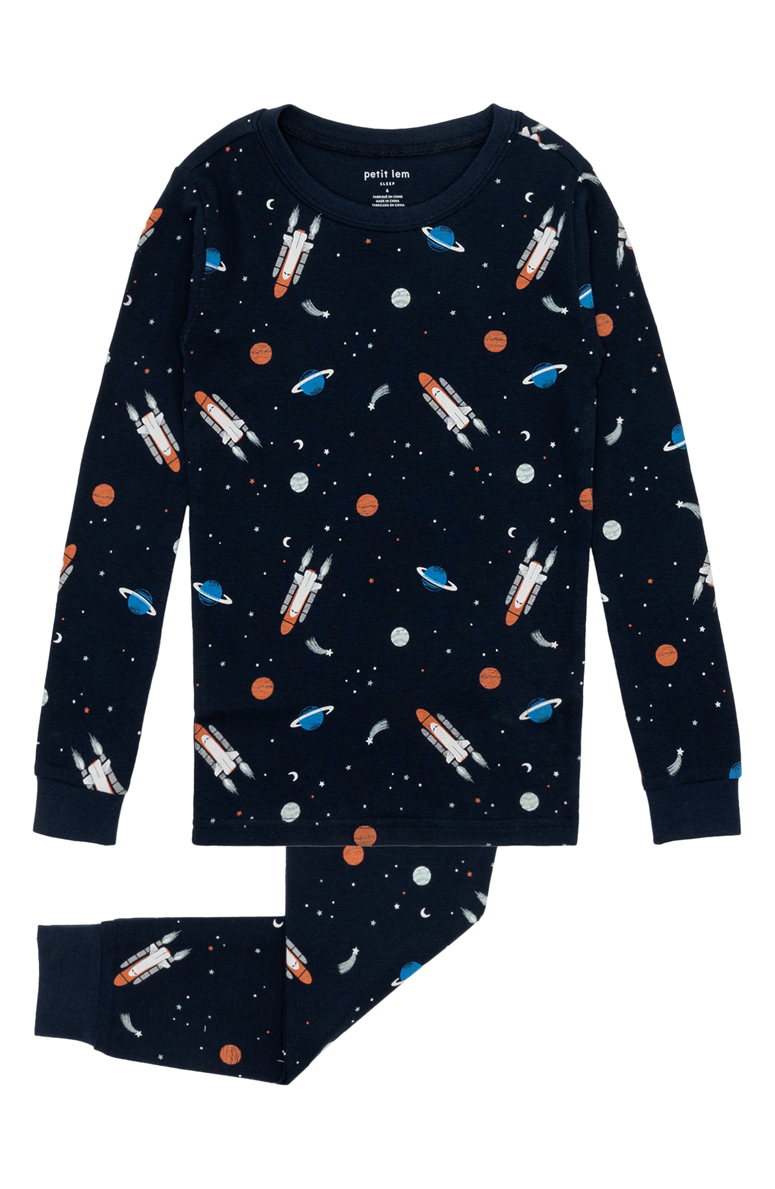 Petit Lem Celestial Glow in the Dark Print Fitted Organic Cotton Two ...