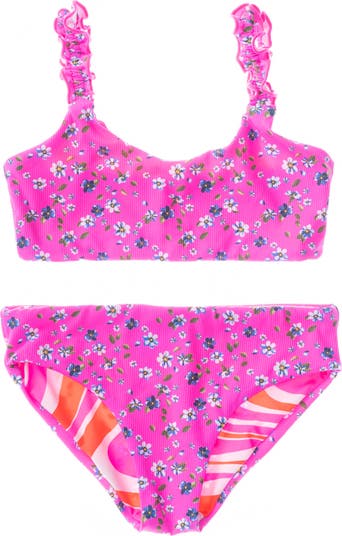 Maaji Kids' Happy Flower Primrose Reversible One-Piece Swimsuit | Nordstrom