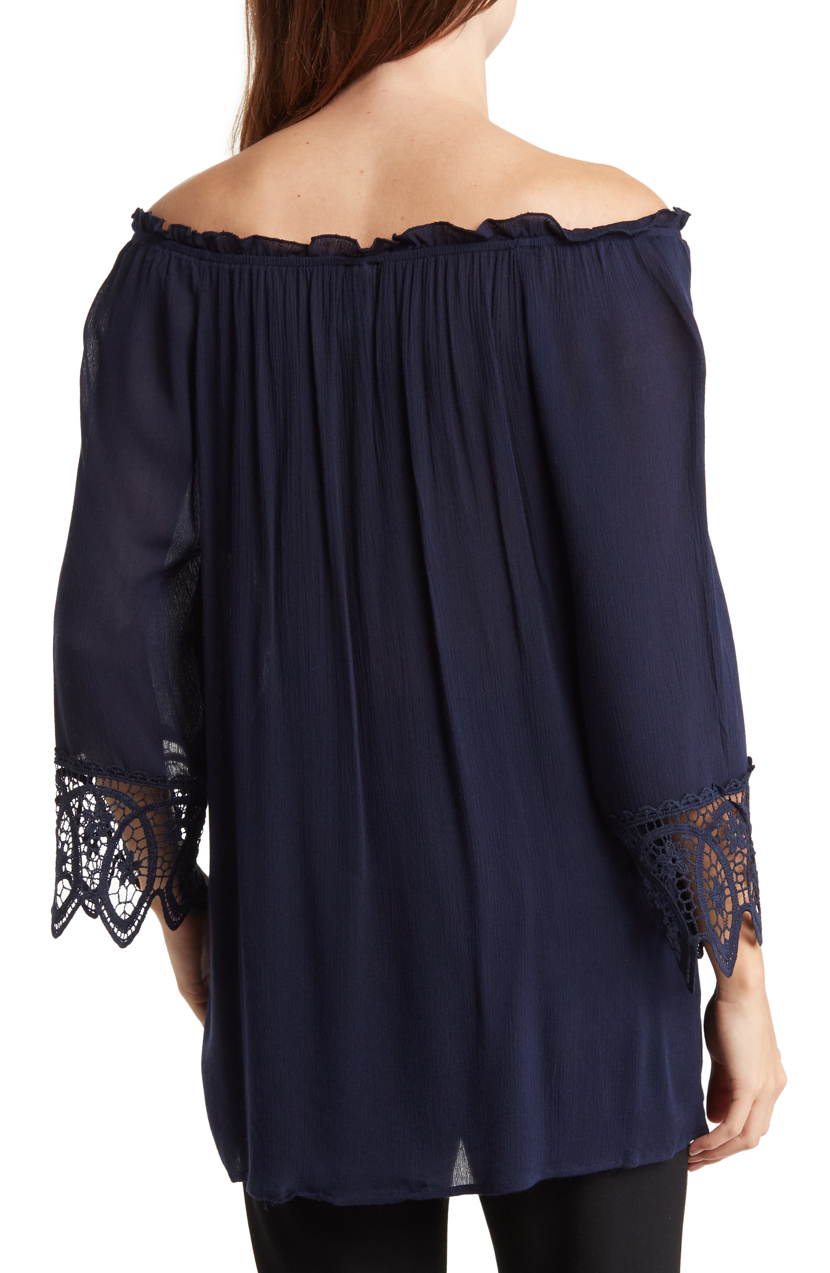 Forgotten Grace Crochet Trim Off the Shoulder Blouse | Nordstromrack