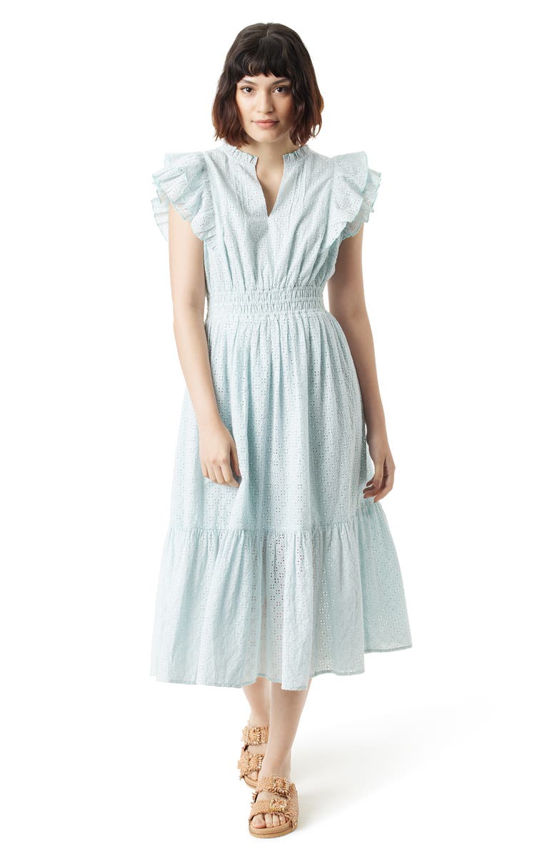 Sam Edelman Kenna Eyelet Ruffle Midi Dress | Nordstromrack