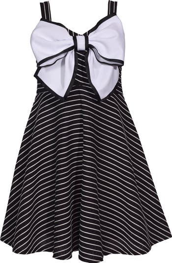 Iris & Ivy Kids' Stripe Bow Front A-Line Dress | Nordstromrack