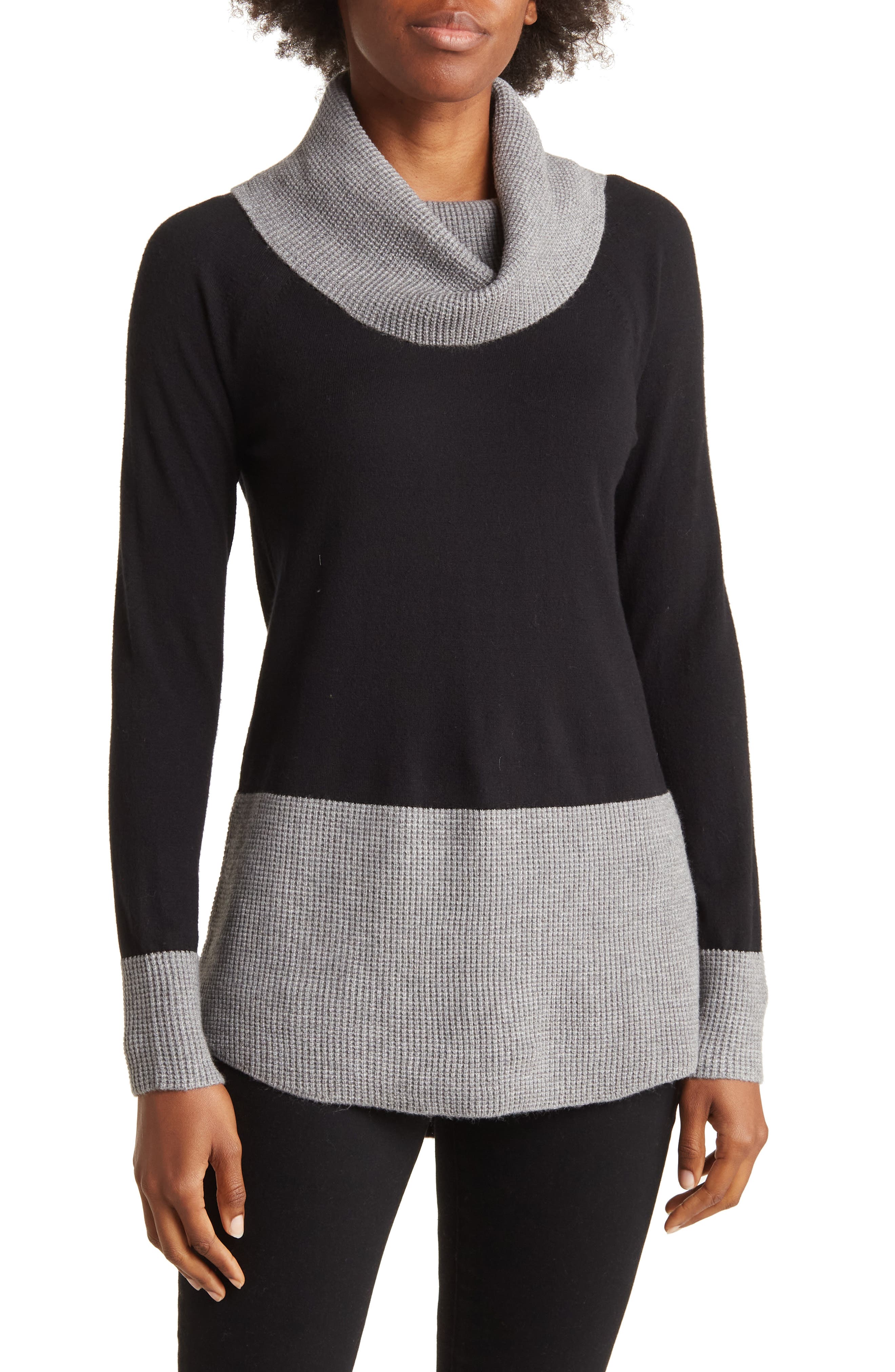 CYRUS Colorblock Turtleneck Tunic Sweater | Nordstromrack