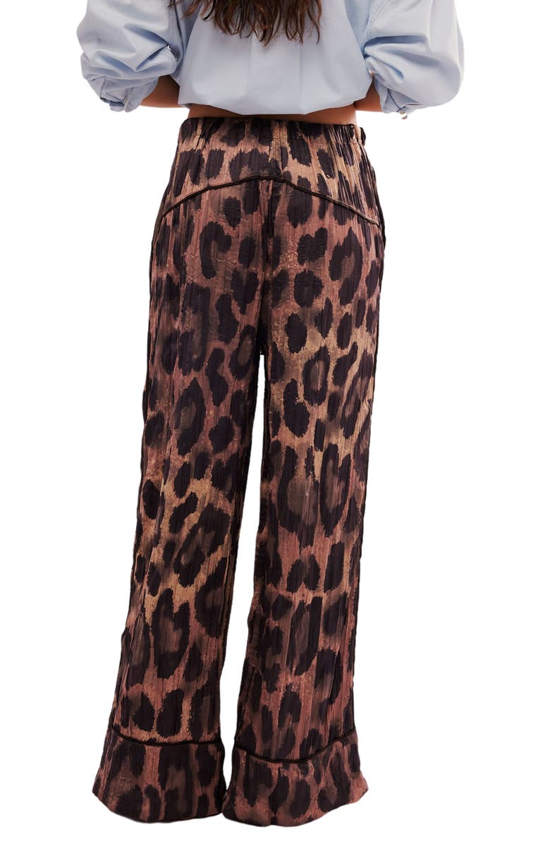 Free People All Out Leopard Hammered Satin Pants | Nordstromrack
