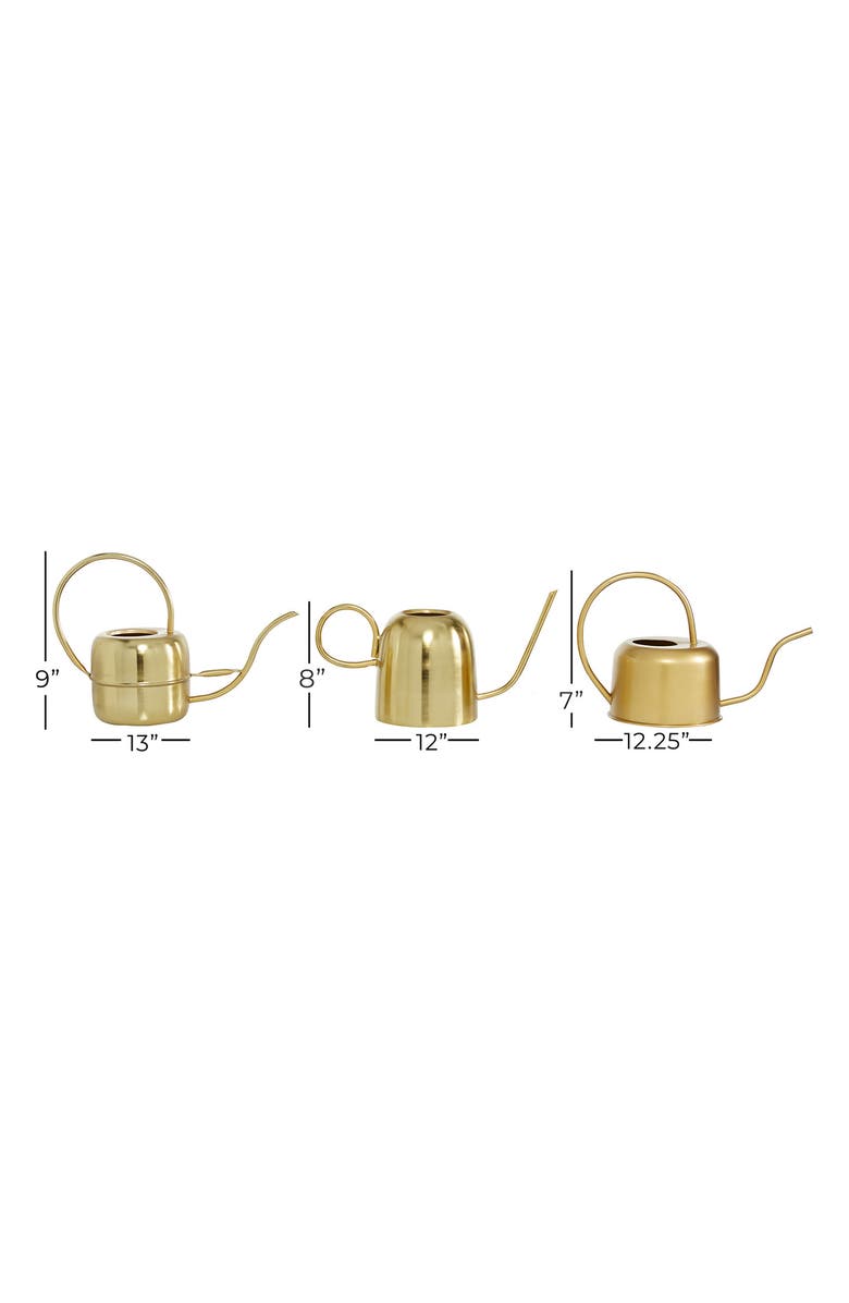 WILLOW ROW Goldtone Metal Indoor/Outdoor Watering Can Planter - Set of ...