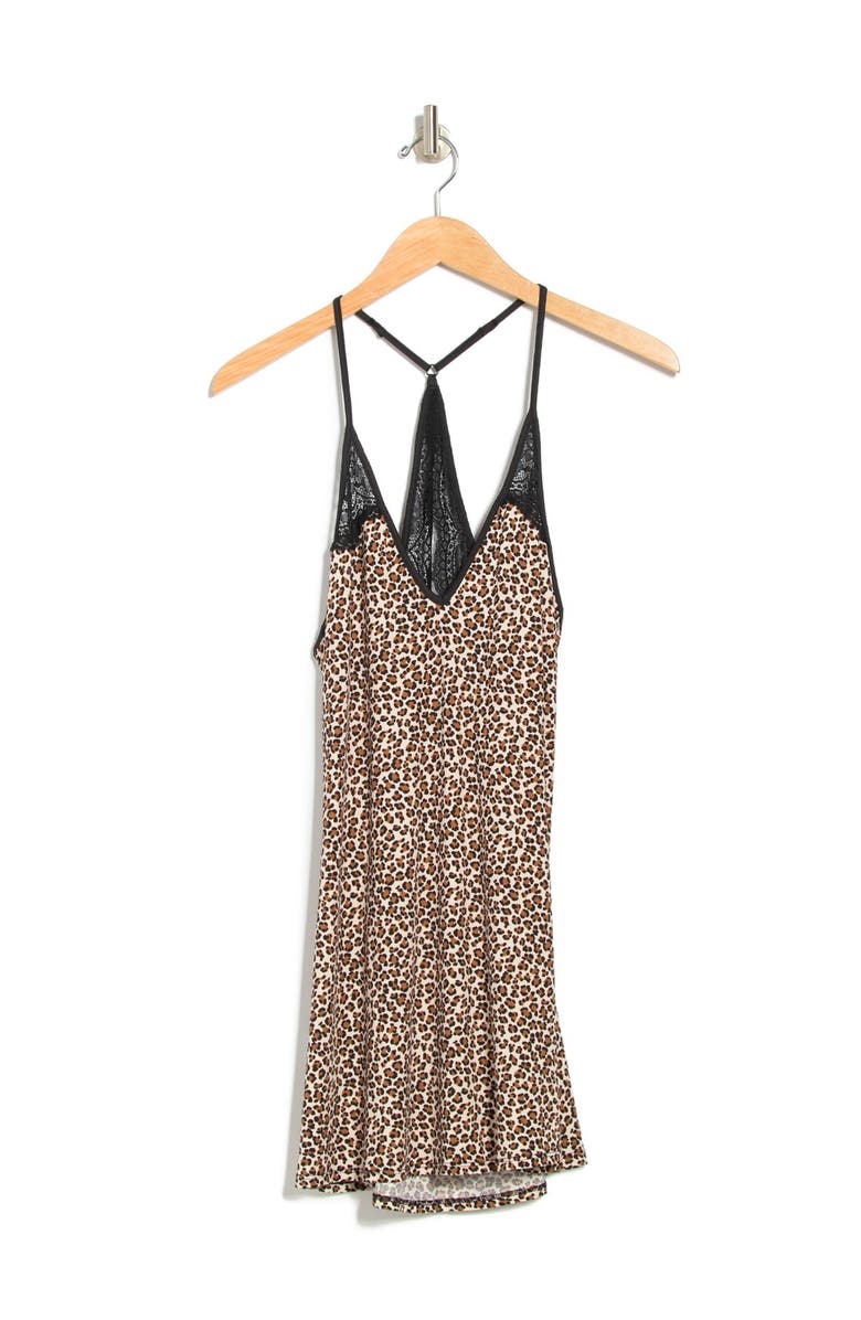 In Bloom by Jonquil Madison Lace Back Leopard Print Chemise | Nordstromrack