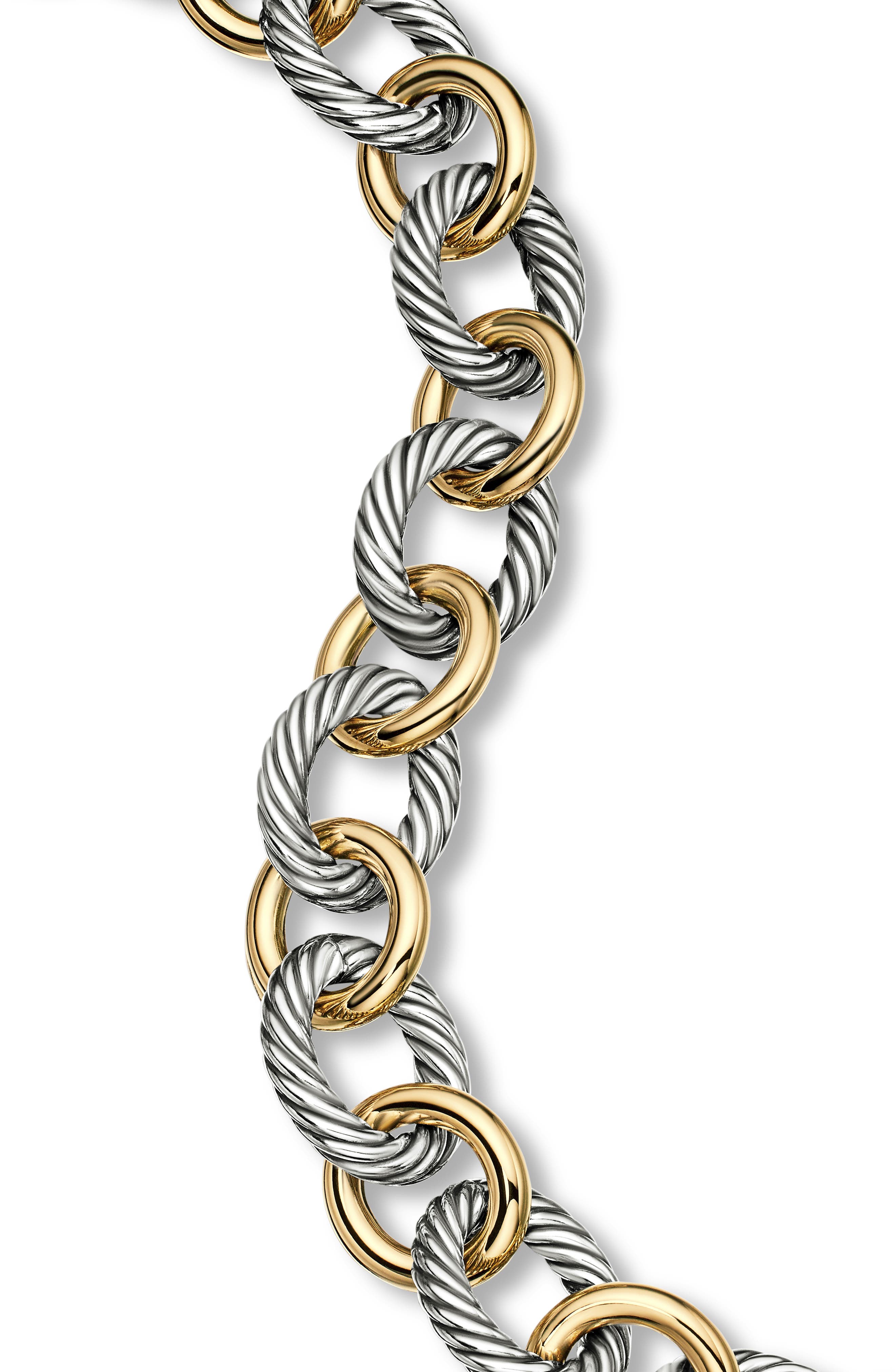 David Yurman Oval Link Chain Bracelet in Sterling Silver with 18K Gold ...