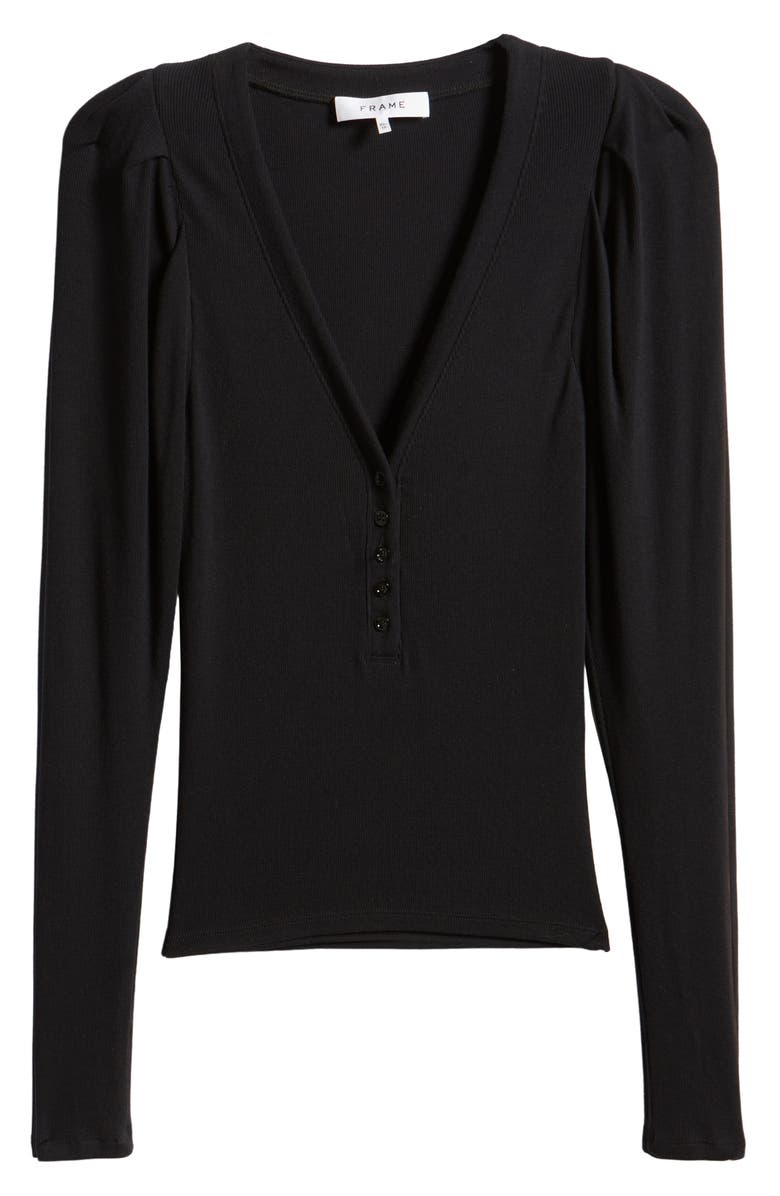 FRAME Puff Shoulder Rib Henley | Nordstromrack