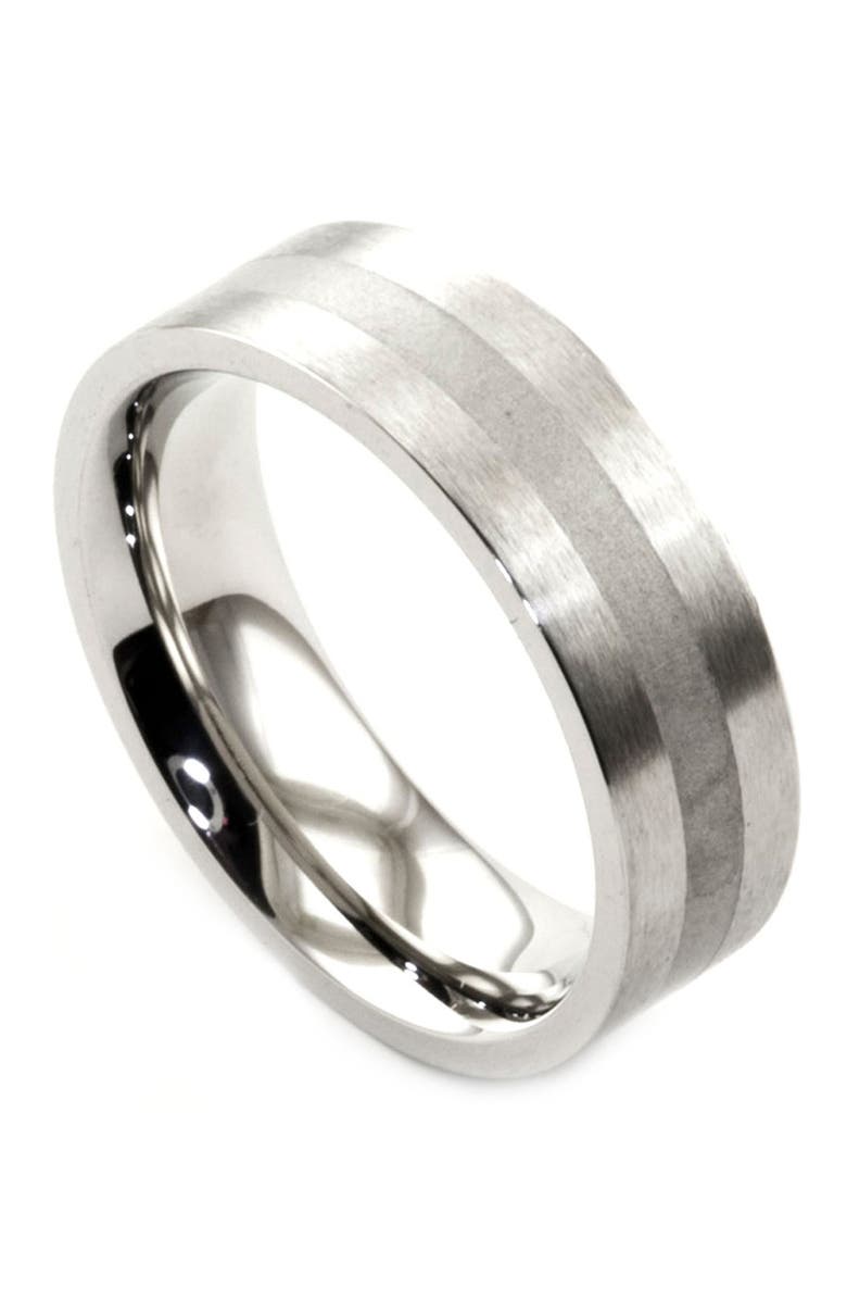 JAMES CAVOLINI ITALY Stainless Steel Stripe Band Ring | Nordstromrack