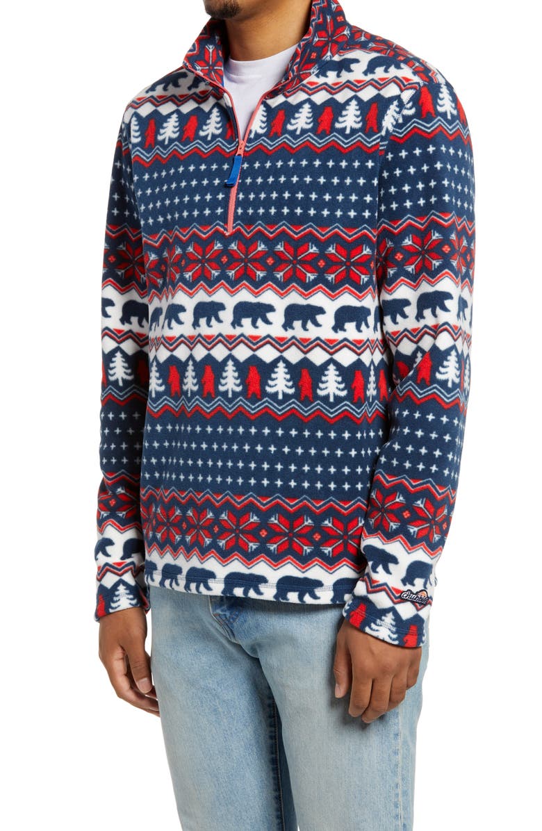 Chubbies The Bearly Wild Fair Isle Fleece Half Zip Pullover | Nordstromrack