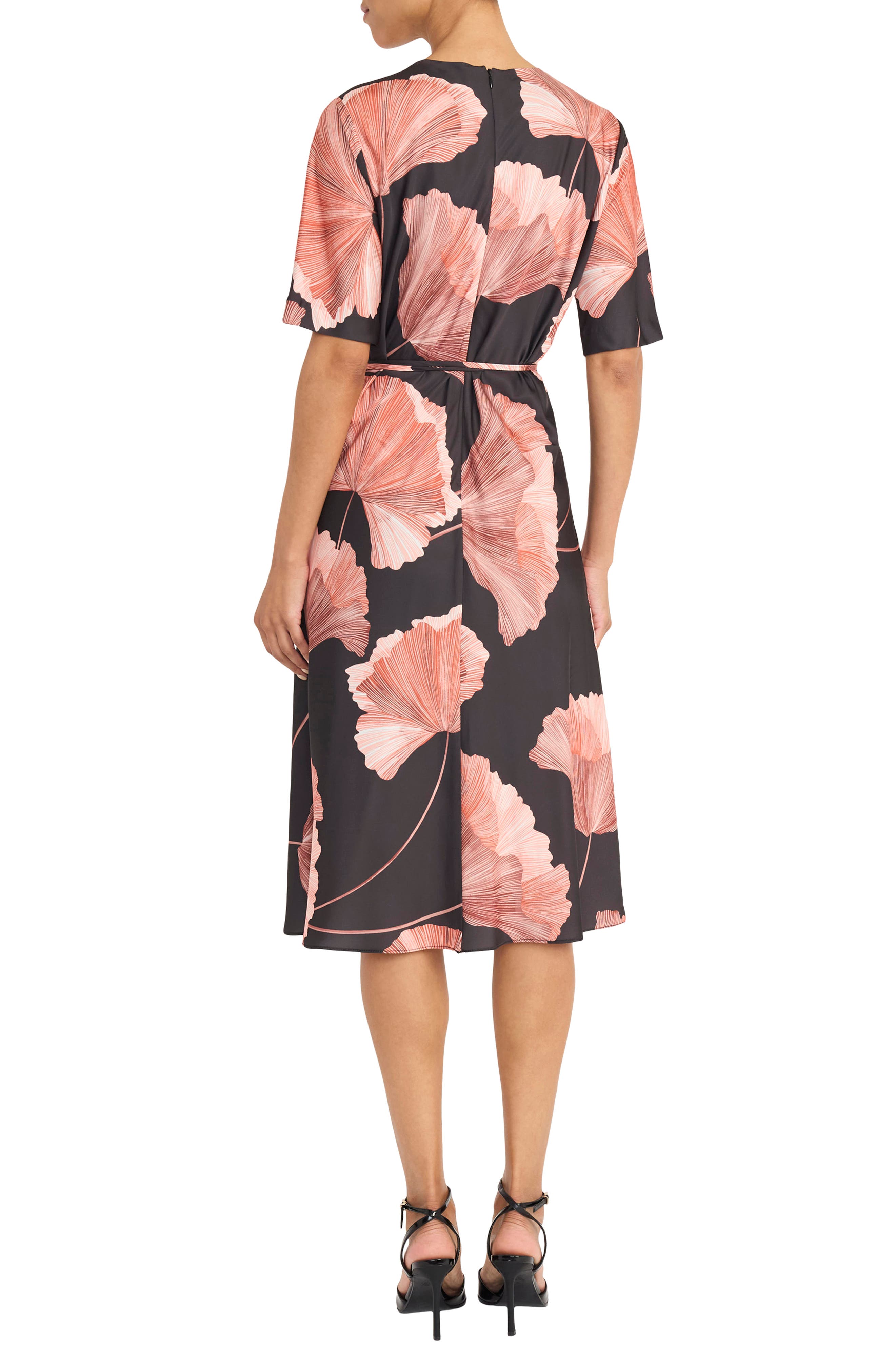 Maggy London Print Short Sleeve Midi Dress | Nordstromrack