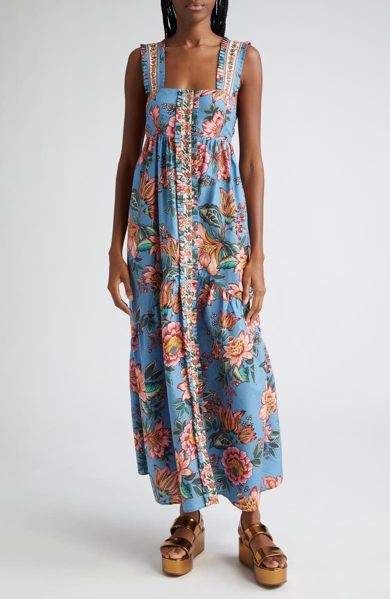 FARM Rio Wonderful Bouquet Button Front Maxi Dress | Nordstromrack