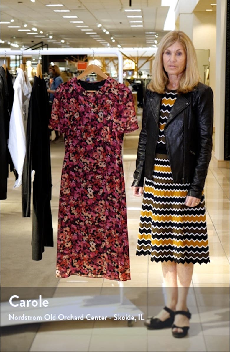 Julia Jordan Floral Flutter Sleeve Empire Waist Chiffon Dress ...