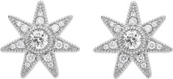 Judith Ripka Little Jewels Sterling Silver Pavé White Topaz Star Stud ...